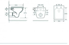 Alcaplast AM101/1120 Sádromodul komplet do sádrokartonu se závěsným WC RIMLESS Adatto