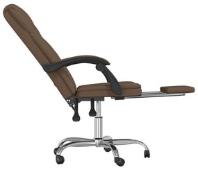 Polohovací kancelářská židle hnědá textil - Default Title