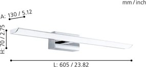 Eglo 33767-LED RGBW Koupelnové osvětlení TABIANO-C LED/15,6W/230V 60,5cm IP44+DO
