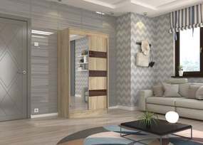 ADRK Furniture Posuvná skříň se zrcadlem a lacobelem TOURA 120 ADRK-SW-TOU-SCHL-120