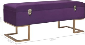 Lavice s úložným prostorem - samet -fialová | 105 cm