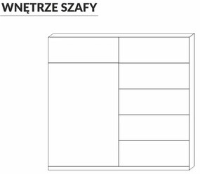 Šatní skříň KARO 100 zrcadlo bílá