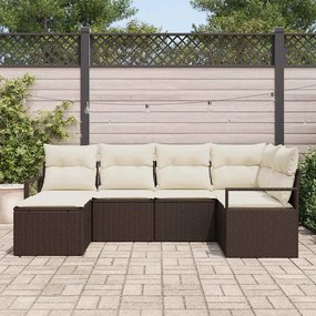 Set pohovek 6 ks Hnědá polyratan 3346448
