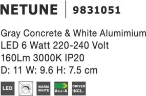 Nástěnné LED svítidlo NOVA LUCE NETUNE 6W 3000K 9831051