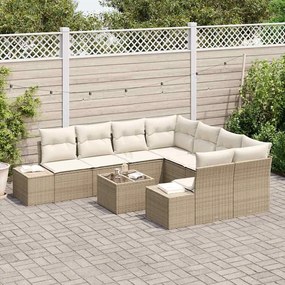 Sada zahradních pohovek 9 ks Béžová polyratan 3347001