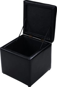 Costway Cube Seat Box Stolička Úložný box Čalouněná stolička kožená truhla