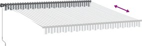 Ručně zatahovací markýza s LED antracitová a bílá 400 x 350 cm 3215809