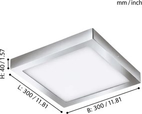 Eglo 79528 - LED Koupelnové stropní svítidlo DURANGO LED/22W/230V 30x30 cm IP44
