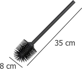 WC štětka, silikonová,  O 8 cm, černá, WENKO