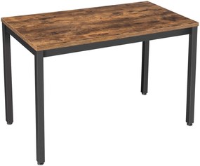 VASAGLE Psací stůl kovový jednoduchý 120 x 60 cm hnědá – černá