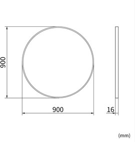 Erga Round, kulaté zrcadlo 90cm, zlatý rám, ERG-V01-ROUND-9090-GD