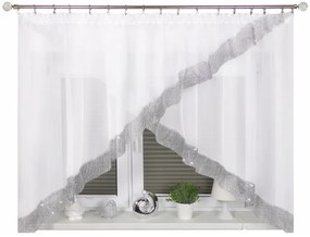 F.Tvoje  Hotová voálová záclona s imitovanými zirkony Miláno 150x400cm bílá výběr stran: levá
