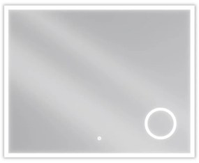 Mexen Kala osvětlené koupelnové zrcadlo s kosmetickým zrcátkem 100 x 80 cm, LED 6000K, proti zamlžování