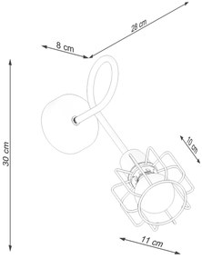 Nástěnné svítidlo Beluci, 1x černé drátěné stínítko