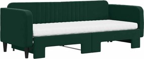 Válenda s přistýlkou a matracemi tmavě zelená 80 x 200 cm samet 3197082