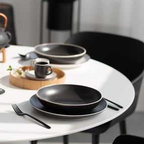 Sada talířů 18 ks — Elements Yin &amp; Yang black - W0224