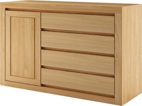 Casarredo - Komfort nábytek Komoda DK-408, 1D4S, masiv | barva: bez moření buk