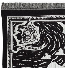 Bavlněná deka Moomin Muumikartta 130x180, černo-bílá