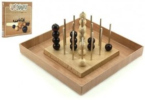 Piškvorky 3D podstavec + kuličky dřevo společenská hra v krabici