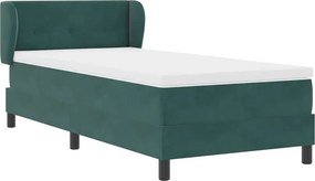 Postel s boxspringem s čelo Tmavě zelená 100 x 200 cm samet 3340379