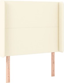 Box spring postel s matrací a LED krémová 80x200 cm umělá kůže 3139231