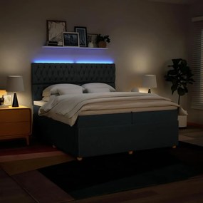 Box spring postel s matrací modrá 200x200 cm textil 3294476