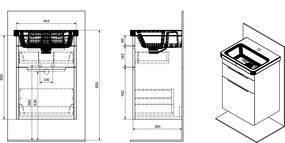 Sapho Ella 70052 umyvadlová skříňka 46,5 x 65 cm bílá