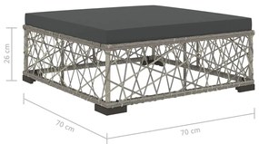 vidaXL Marketos 5dílná zahradní sedací souprava s poduškami polyratan šedá
