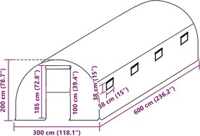 Náhradní plachta na skleník (18 m²) 3 x 6 x 2 m průhledná 316437