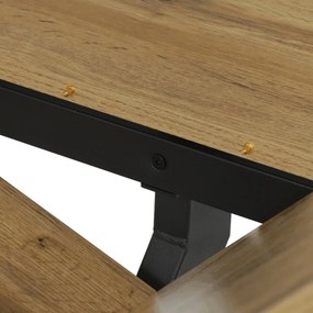 Jídelní stůl rozkládací 120-160x120 cm DT-I1120 OAK, melamin, dub – Barva (vyberte): hnědá béžová