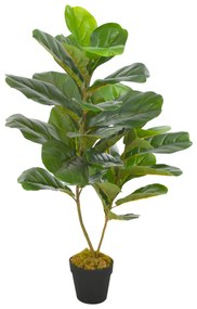 vidaXL Umělá rostlina fíkus lyrový s květináčem zelená 90 cm
