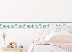 Dětská samolepící bordura na zeď Modří Sloni | 5 m x 13.8 cm | DWBD8505