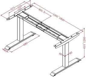 Výškově nastavitelný stůl Liftor Expert, Arktická šedá, elektricky polohovatelný