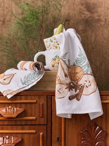 Sinsay - Vánoční kuchyňské utěrky s ovocem a kořením 2 pack - oranžová
