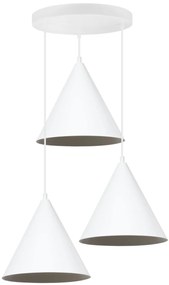 Závěsné svítidlo Soho, 3x bílé kovové stínítko, (fi 25cm),