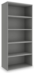 Vysoká skříň SimpleOffice 80 x 40 x 180 cm, šedá