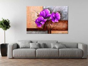 Gario Ručně malovaný obraz Nádherný fialový Vlčí mák Rozměry: 120 x 80 cm