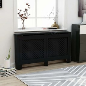 Kryt na radiátor černý 152 x 19 x 81,5 cm MDF 288195