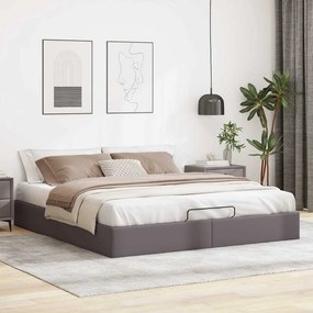 Osmanský rám postele bez matrace šedá 200x200 cm umělá kůže 3310822