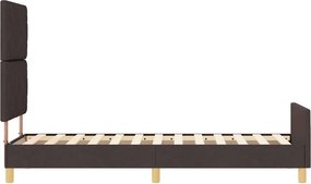 Rám postele s čelo Tmavě hnědá 80 x 200 cm textil 3344763