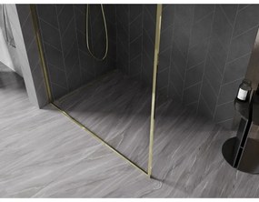 Mexen, Mexen Kioto-XF sprchová stěna s rámem 60 x 202 cm, transparentní 10 mm, zlatá - 800-060-104-50-00-X