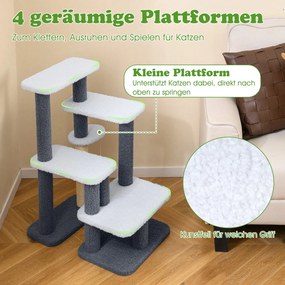 Costway 2-in-1 Schodiště pro kočky do věže pro kočky se sisalovými škrabadly a 3