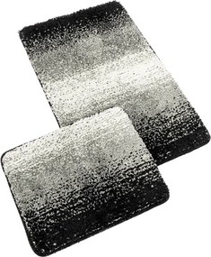 Bellatex koupelnové předložky BANYSILVER bez výkroje sada 60x100, 60x50 cm Černá,Šedá