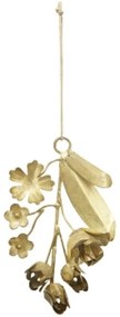 Zlatá závěsná dekorace růžičky"Doré" - kovová   12 cm