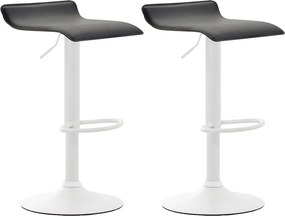 Sada 2 barových židlí Dyn V2 umělá kůže bílá konstrukce – černá