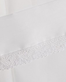 Záclony Lily 2 ks s krajkou, krátké barva bílá látka poloprůhledná, lesklé