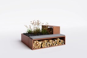 Modulový systém FLEXORA 800 × 1200 mm – dřevník, záhon a květináč