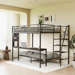 Patrová postel, černá, kov, 90x200, NIVARA Kondela 0000416498