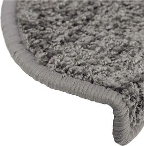 Schodové rohože 15 ks 65 x 21 x 4 cm šedé, půlkulaté, velké 133900