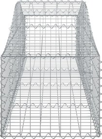 Klenutý gabionový koš 200 x 50 x 40/60 cm pozinkované železo 153392